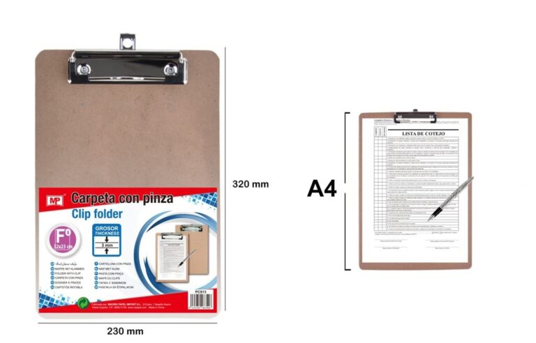 CARPETA DE MADERA CON PINZA A4 MP - Casalandia